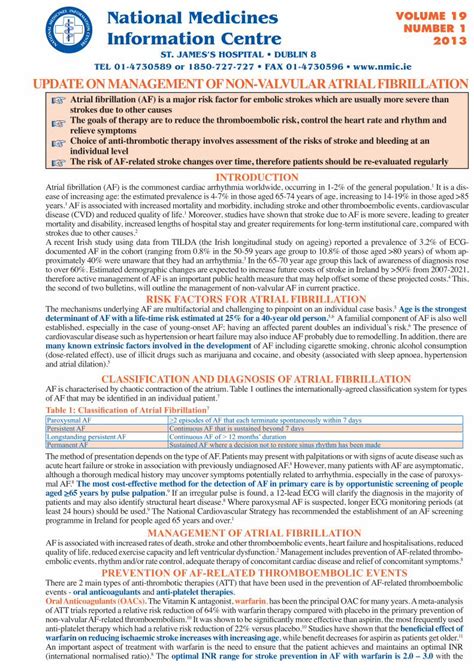 Pdf Update On Management Of Non Valvular Atrial Fibrillation