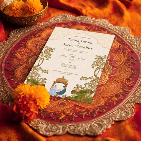Traditional Indian Wedding Rsvp Invitation Card Template Indian