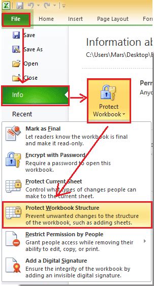 How To Protect Workbook Structure In Excel