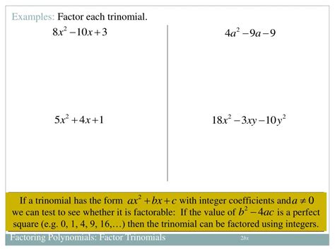 Ppt 96 Factoring Trinomials With Leading Coeficient Powerpoint