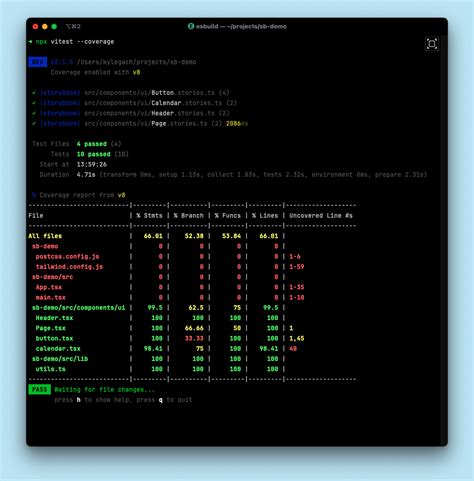Test Coverage Storybook Docs
