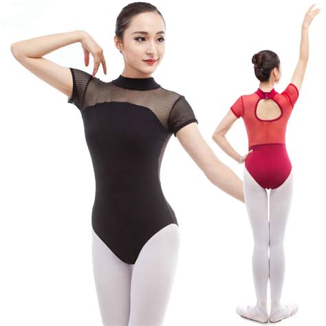 Backless Short Sleeved Spandex Cotton Ballet Leotards For Women Lace Dancewear Adult Dance