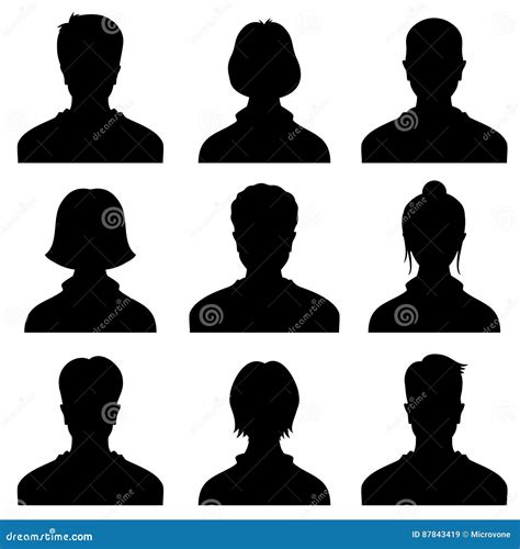 男性和女性头现出轮廓具体化，外形传染媒介象，人画象 向量例证 插画 包括有 例证 表面 图标 投反对票 87843419