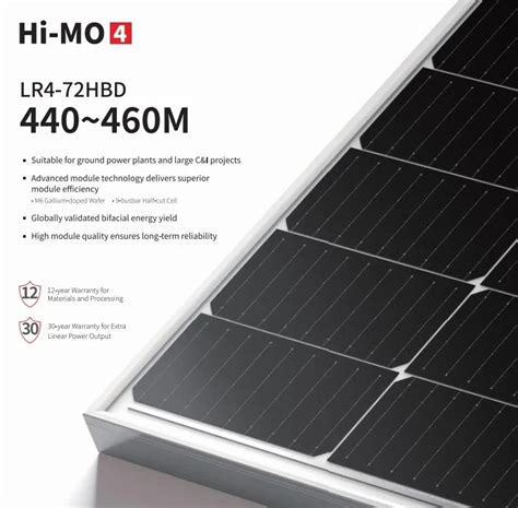 Longi 440w 460w Bifacial Monocrystalline Silicon Solar Panel With Glass