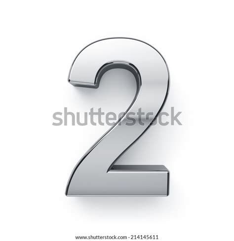3d Render Metallic Digit Two Symbol Stock Illustration 214145611