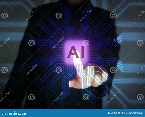 Finger Of Business Man Touche And Activate Ai Learning And Artificial