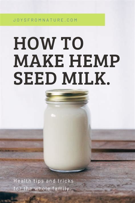 How To Make Hemp Milk Homemade Hemp Milk