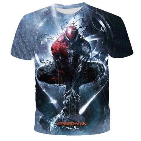 마블 남성 의류 스파이더맨 3d 프린트 반팔 티셔츠 캐주얼 통기성 재미있는 티셔츠 플러스 사이즈 상의 2021 여름 신상