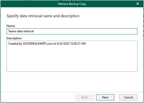 How To Create A Teams Data Retrieval Job In Veeam Backup For Microsoft