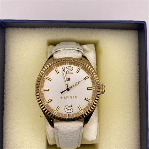 Tommy Hilfiger Womens Watch White Gold S