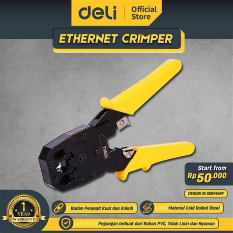 Deli Ethernet Crimper Tang Crimping 3in1 4p 6p 8p Rj45 Rj11 Dl2468 Lazada Indonesia