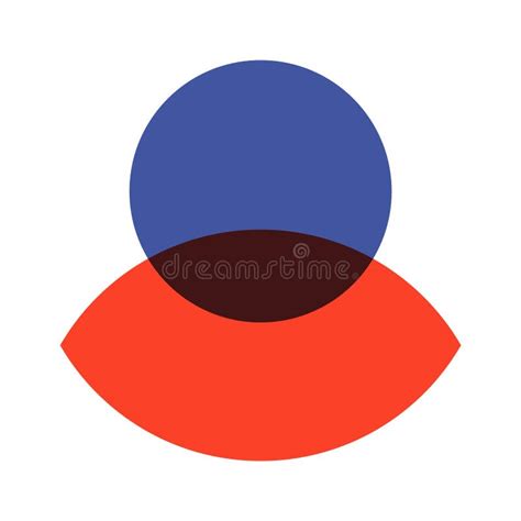 Circle Oval Risograph Geometry Composition Stock Vector Illustration
