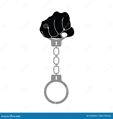Handcuffs Illustration Drawing Engraving Ink Line Art Vector