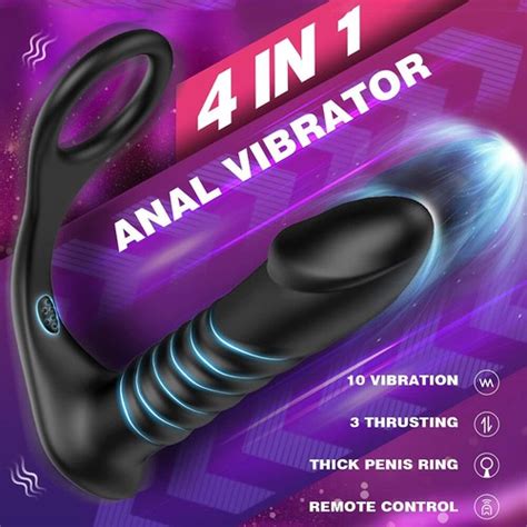 Thrusting Anal Vibrator Thick Penis Cock Ring Anal Plug Sex Toys For Gay Men Ebay