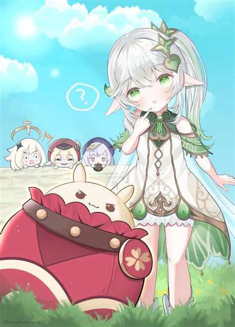 Klee Paimon Qiqi Jumpy Dumpty And Nahida Genshin Impact Drawn By Iqchan Danbooru