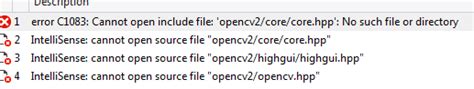 C Setting Up Include File Dependencies For Opencv In A Visual