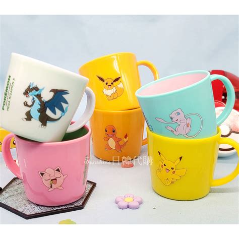 現貨 韓國 Pokemon 寶可夢 神奇寶貝 皮卡丘 夢幻 胖丁 小火龍 伊布 水杯 冷水杯 杯子 兒童杯 塑膠杯 蝦皮購物