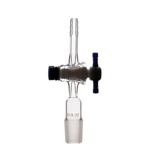 VACUUM FLOW CONTROL ADAPTER STRAIGHT WITH PTFE STOPCOCK