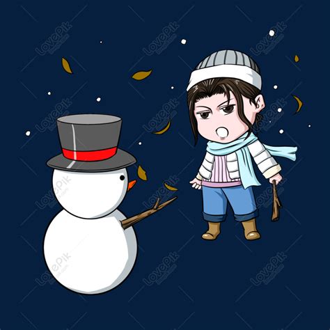 눈사람의 어린 소녀 그림 Png 일러스트 무료 다운로드 Lovepik
