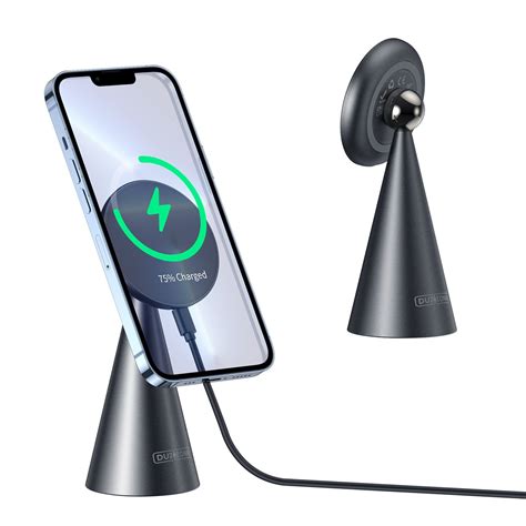 Duzzona Magsafe Qi Wireless Charger 15w With Magnetic Holder Gray