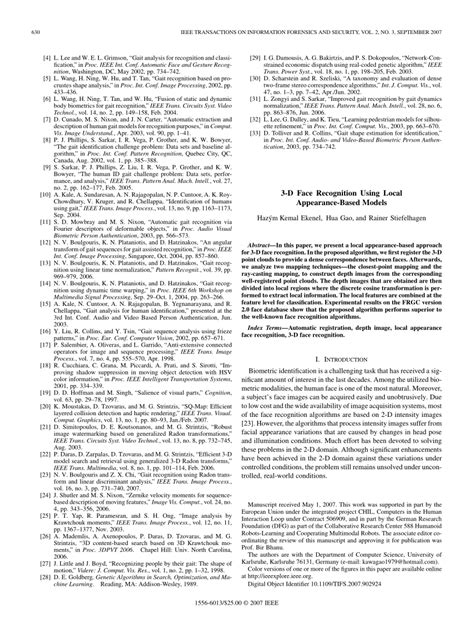 Pdf 3 D Face Recognition Using Local Appearance Based Models