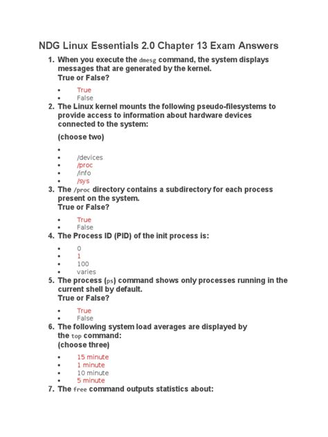 ndg linux essentials 2 0 chapter 13 exam answers dmesg download free
