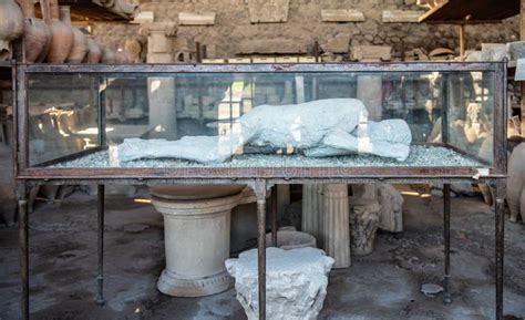 Pompeii Human Fossils Remains In The Campania Region Of Italy Editorial