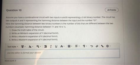 solved question 10 20 points assume you have a combinational