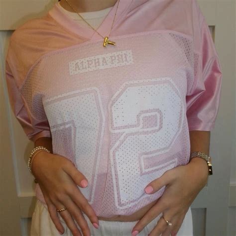 Alpha Phi Pink Jersey M And Xl Never Worn Pink Depop