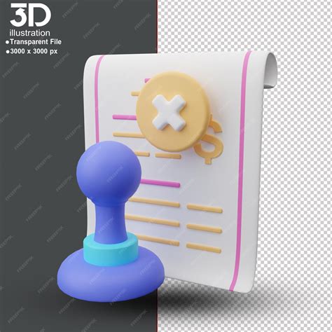 은행 3d 아이콘 거부 스탬프 고해상도 Png 프리미엄 Psd 파일