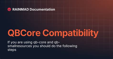 QBCore Compatibility RAINMAD Documentation