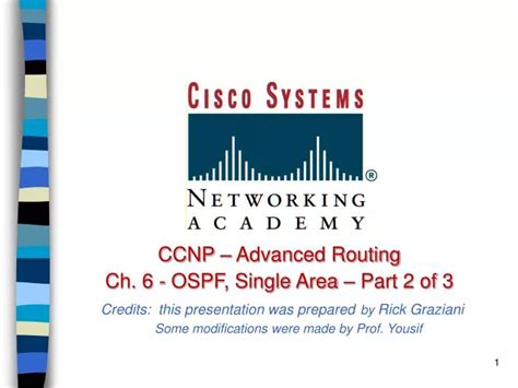PPT CCNP Advanced Routing Ch 6 OSPF Single Area Part 2 Of 3 Credits This Presentation