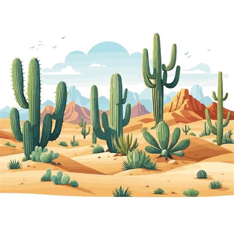 Vector De Cactus Sobre Un Fondo Blanco Vector Premium Generado Con Ia