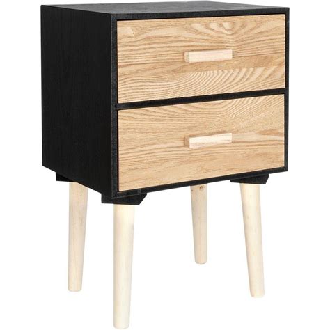 Trends4You Szafka Nocna Z Dwoma Szufladami Czarna 50 Cm Trends4You