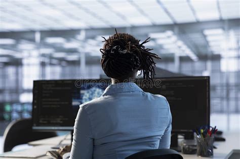 Programmer Working With Ai Machine Learning Algorithms Stock Image
