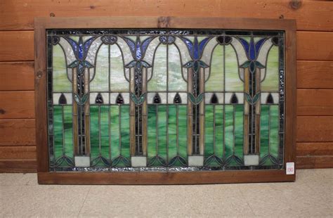 Lot Framed Stained And Leaded Glass Window