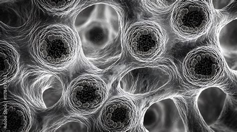 High Resolution Microscopic Image Of Animal Epithelial Cells Displaying