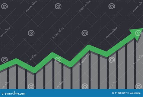 Abstract Financial Bar Chart With Green Uptrend Line Arrow Graph On