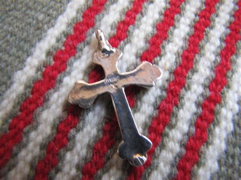 Vintage Sterling Sand Cast Budded Cross Pendant Bud Cross Etsy