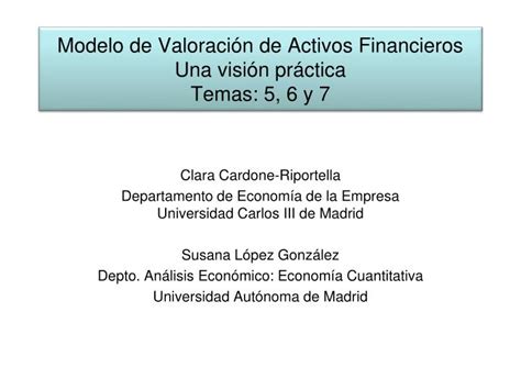 PPT Modelo de Valoración de Activos Financieros Una visión práctica Temas y PowerPoint