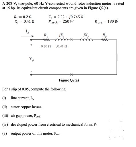 Solved A 208 V Two Pole 60 Hz Y Connected Wound Rotor