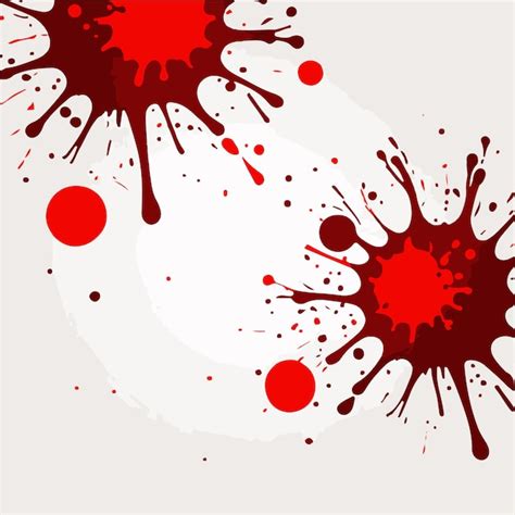 Vibrant Abstract Art With Red Splatter And White Background Premium
