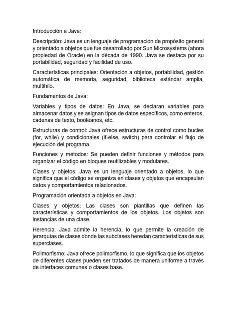 Java Pdf Java Lenguaje De Programación Objeto Informática