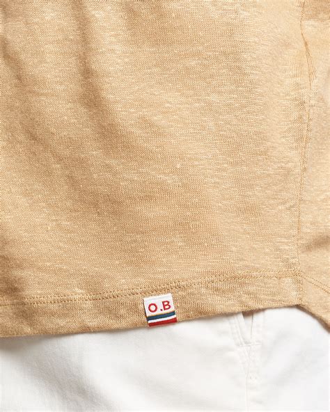 Orlebar Brown Ob Linen Crew Neck Tee Biscuit At