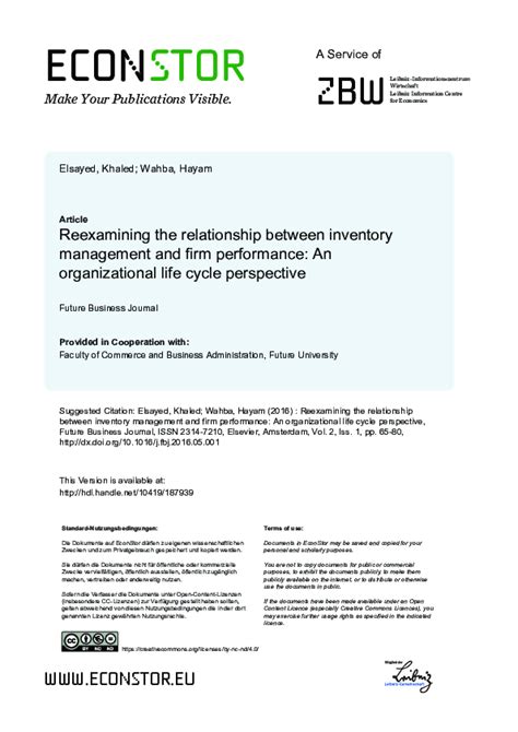 Pdf Reexamining The Relationship Between Inventory Management And