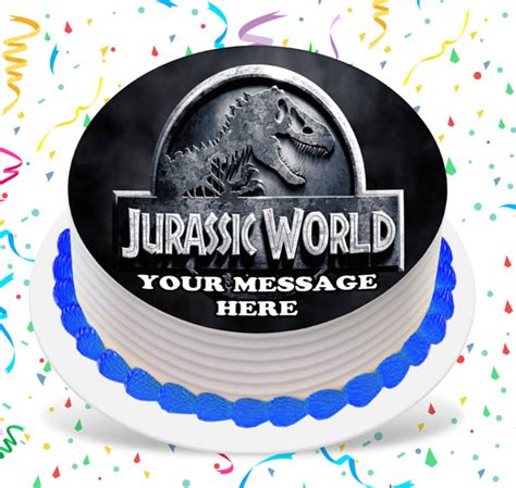 Jurassic World Edible Image Cake Topper Personalized Birthday Sheet Cu