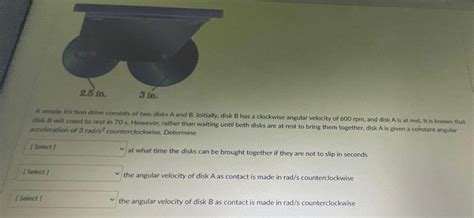 Solved 25 In 3 In A Simple Friction Drive Consists Of Two