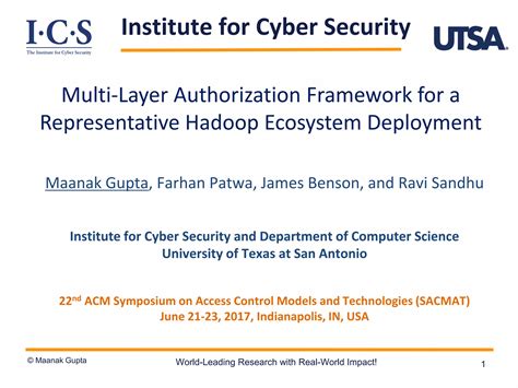 Multi Layer Authorization Framework For Hadoop Ecosystem PPT