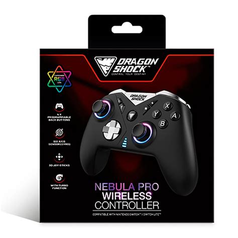 Dragonshock Nebula Pro Trådløs Controller Nintendo Switch Sort DKK