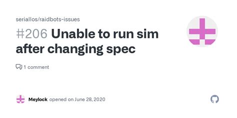 Unable To Run Sim After Changing Spec Issue Seriallos Raidbots Issues GitHub